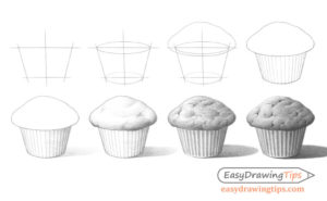 How to Draw a Muffin Step by Step - EasyDrawingTips