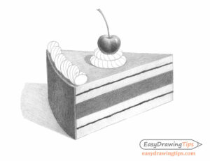 How to Draw a Cake Slice in 10 Steps - EasyDrawingTips